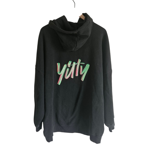 YITTY | Tops | Yitty Black Bhm Major Label Logo Back Oversized Hoodie ...